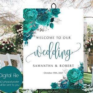 Welcome Sign Template, Teal Green Welcome Sign, Welcome Template, Teal ...