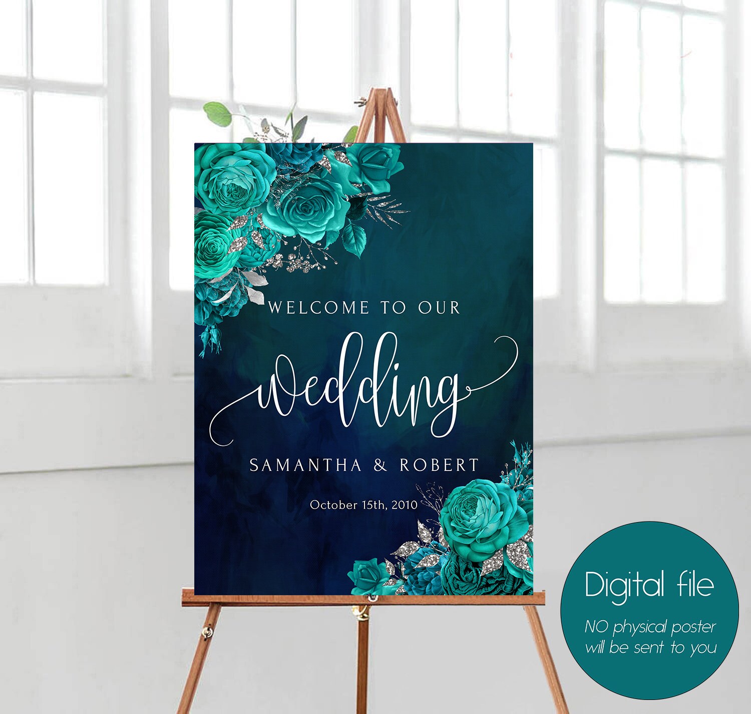 Teal Green Welcome Sign Welcome Sign Welcome Template Teal - Etsy