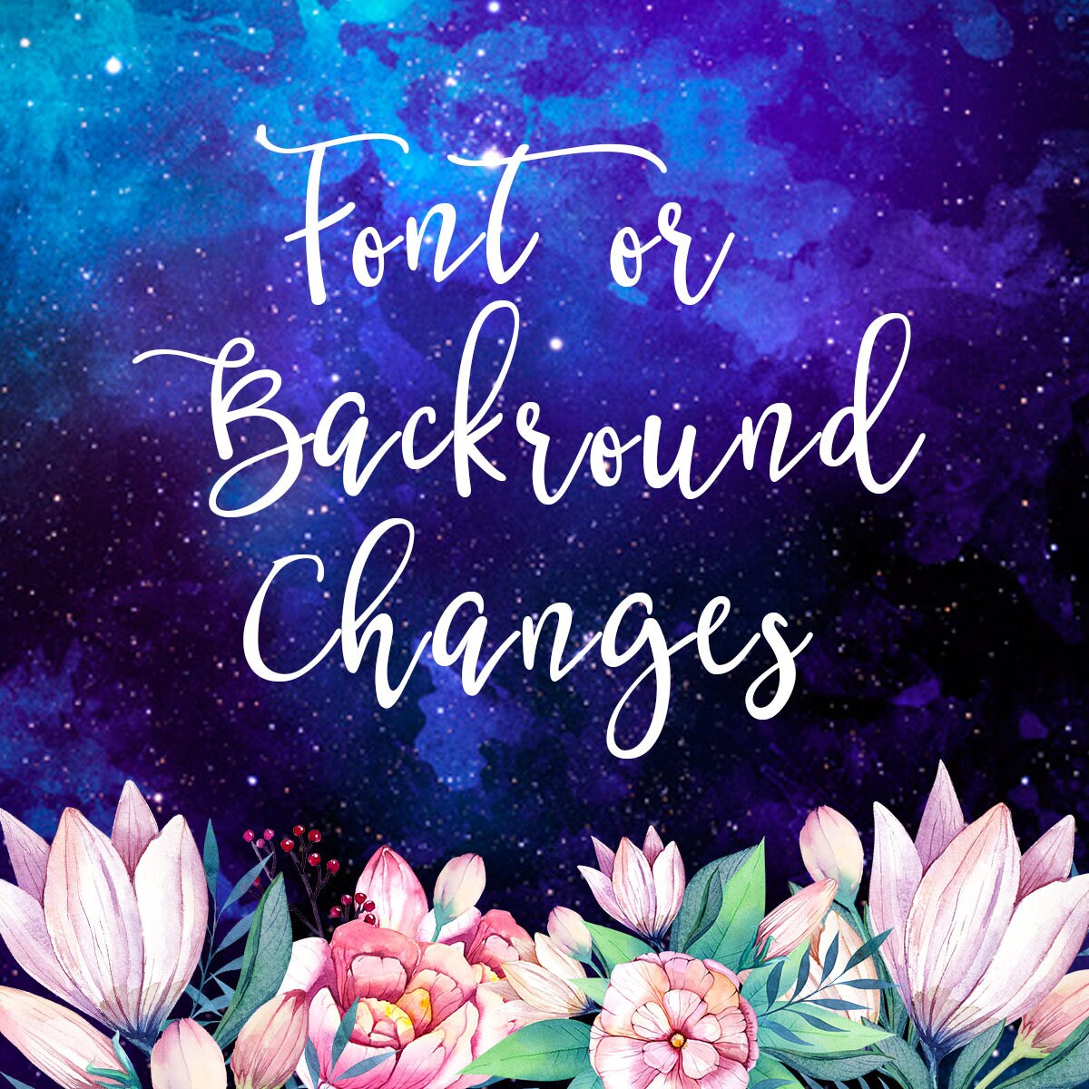 FONT or BACKGROUND CHANGES, Add on Listing for Font or Background ...