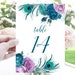 Teal Wedding Table Numbers,peacock Theme Table Numbers,teal Blush Table ...