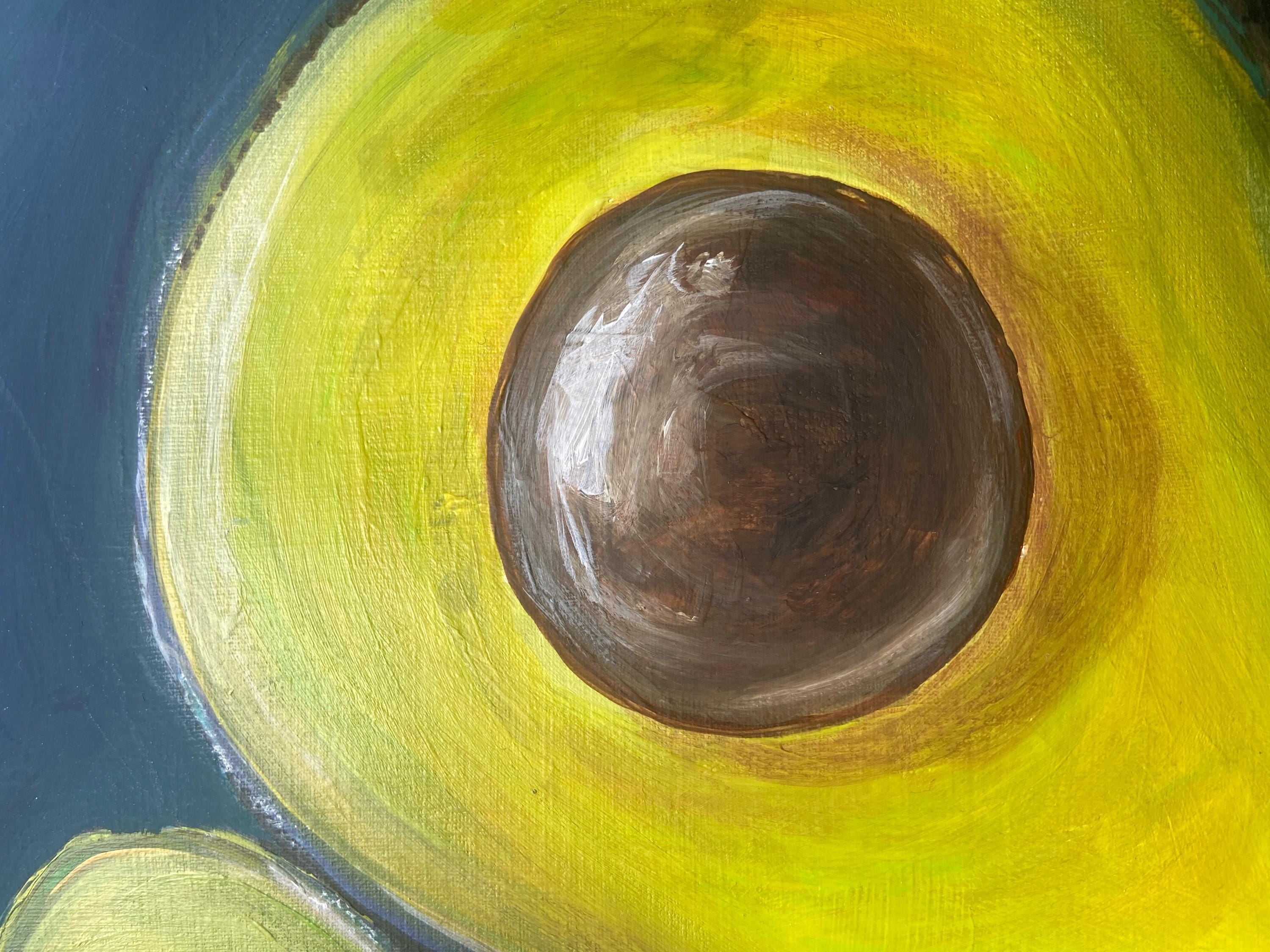 Avocado Painting, Original Painting "avocados on Blue" – Acrylic & Oil ...