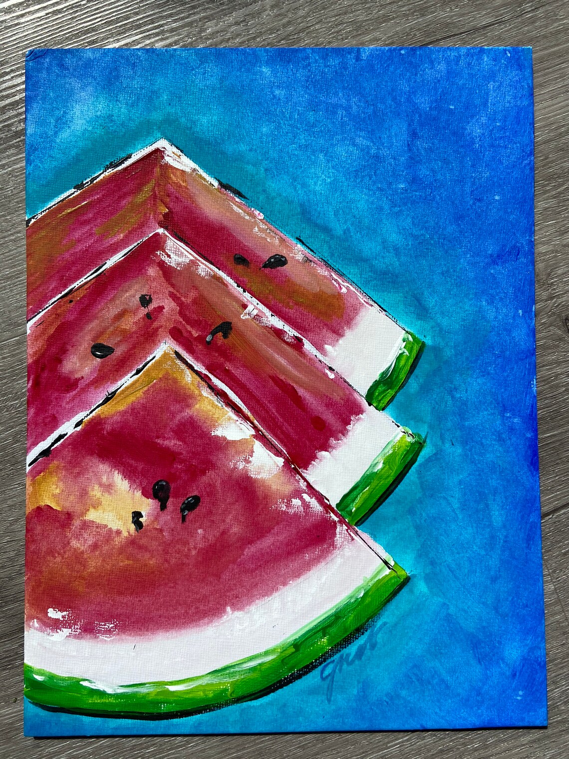 Watermelon Mural Fruit Kitchen Picture Delicious Canva Melon - Etsy