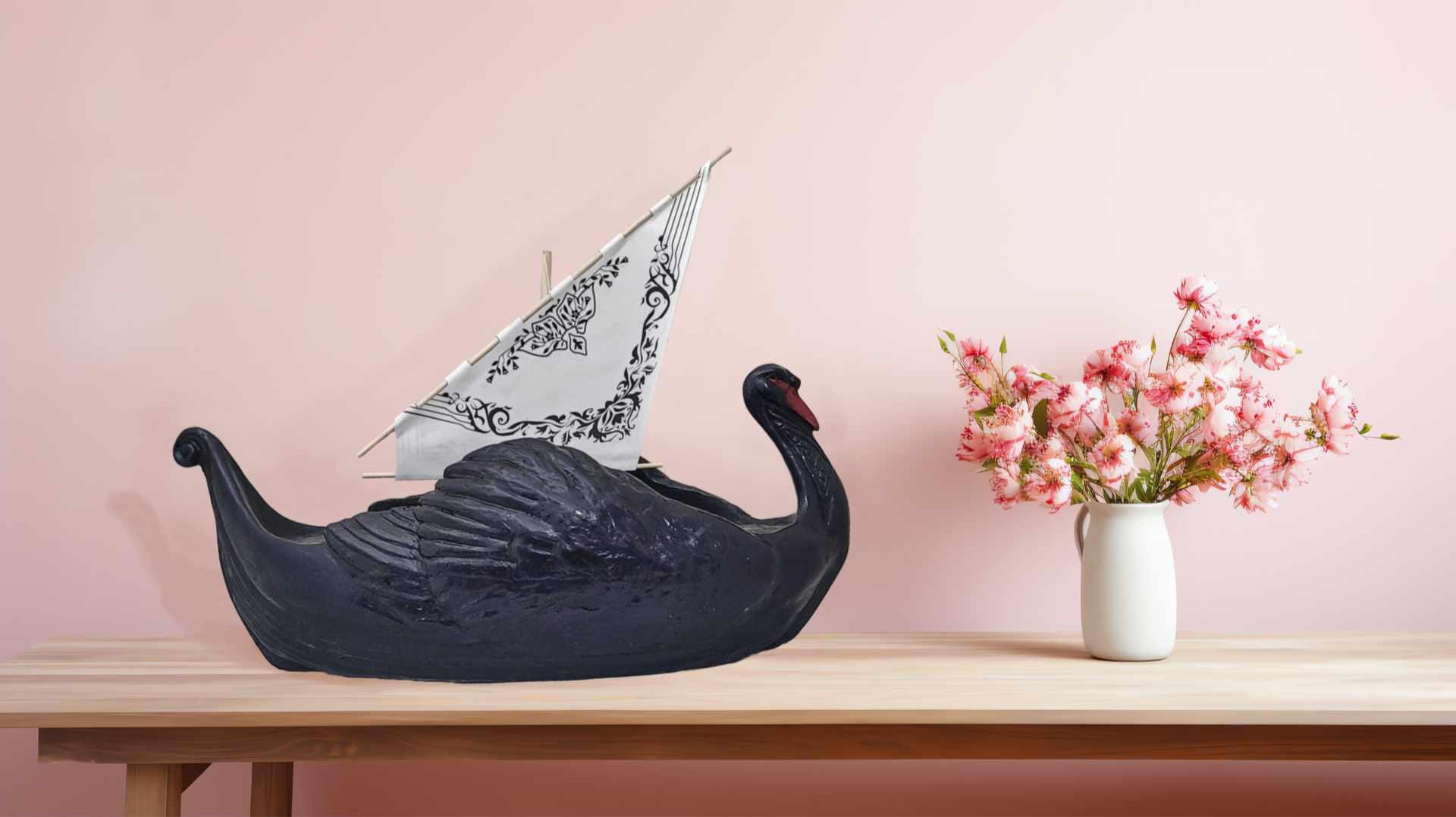 Beautiful Swan Urn, Swan Boat Urn, Biodegradable Urn for Mom, Viking ...