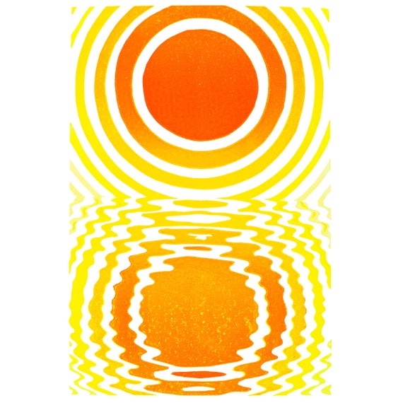 Reflection Linocut Original Reduction Linoprint Hand - Etsy