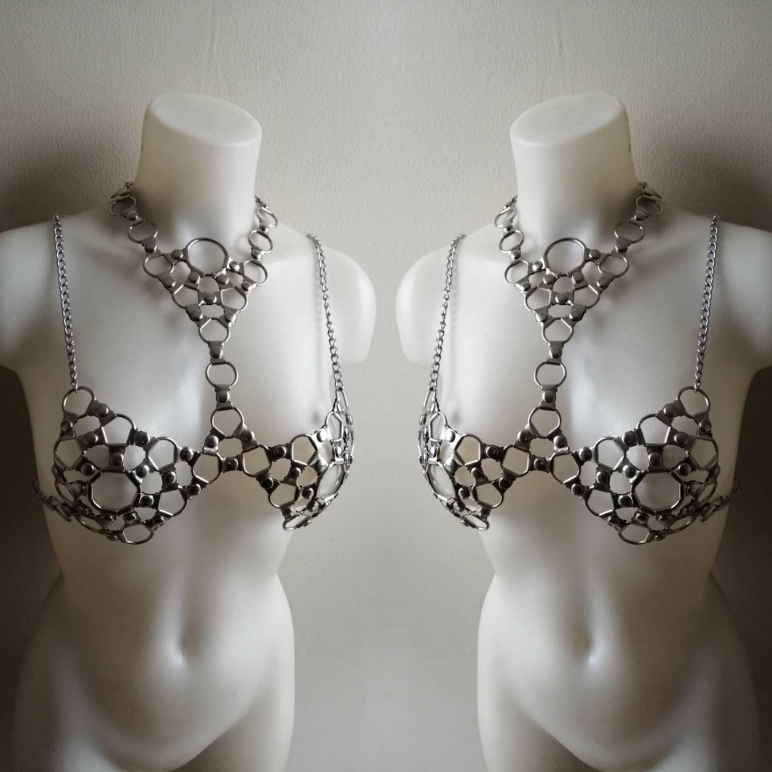 Metal Ring Bra With Choker: Adjustable Back - Etsy