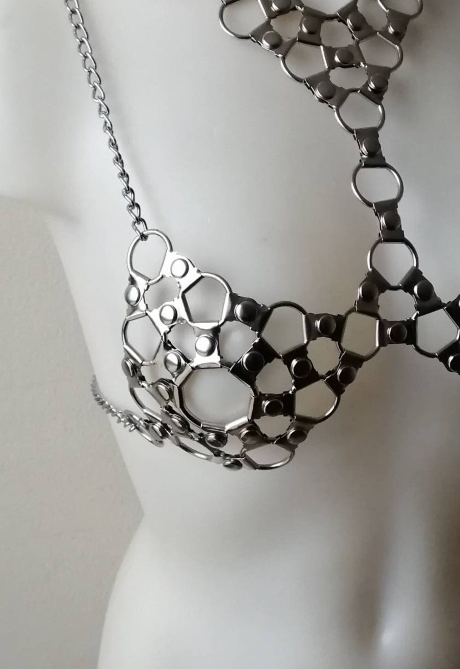 Metal Ring Bra With Choker: Adjustable Back - Etsy