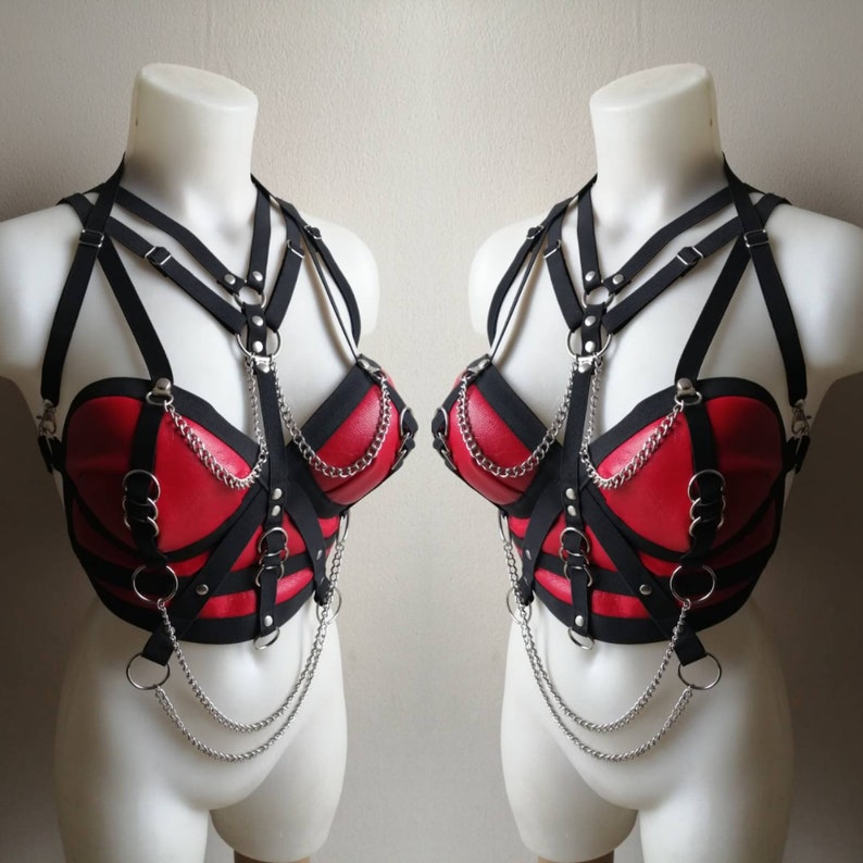 Red Faux Leather Top XS-XXXL - Etsy