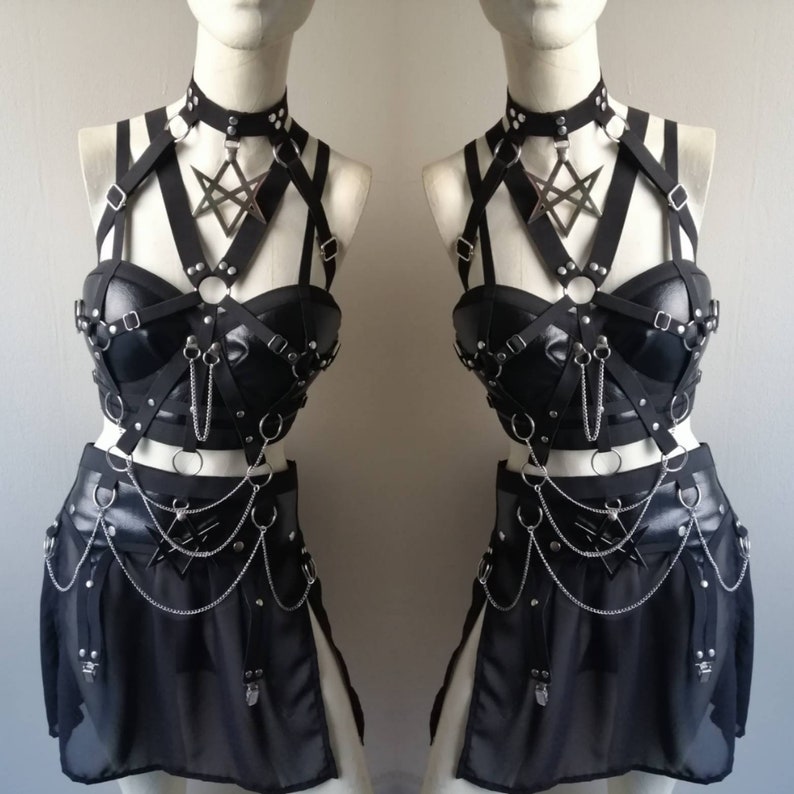 Faux Leather Harness Top thelema | Etsy