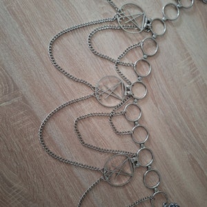 Chain Belt ( Cross,ankh Cross,pentagram,sigil) XS-XXXL - Etsy
