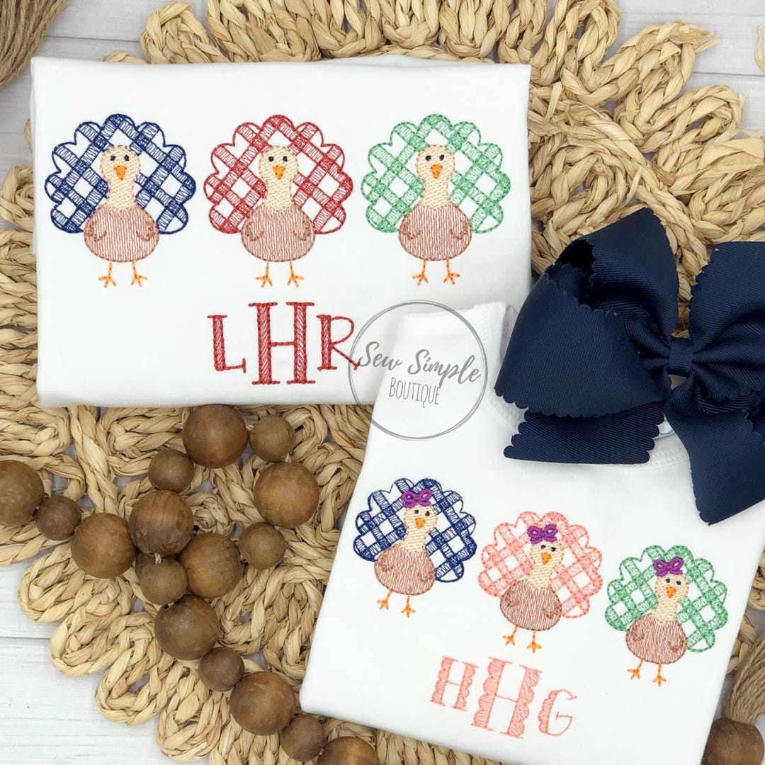 Turkey Trio, Personalized Turkey Shirt, Personalized Thanksgiving Shirt ...