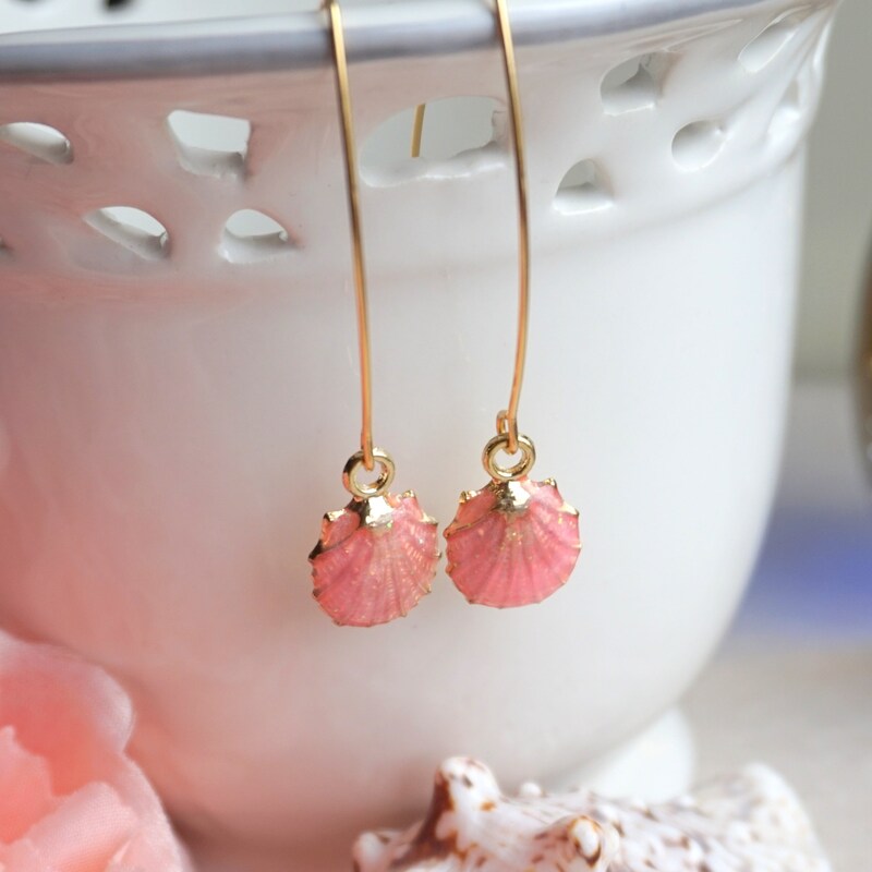 Gold Shell Earrings - Etsy