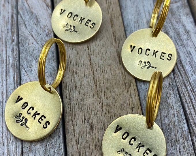 Hotel Room Number and Key Brass Tags Set Custom Hand Punched Hand ...