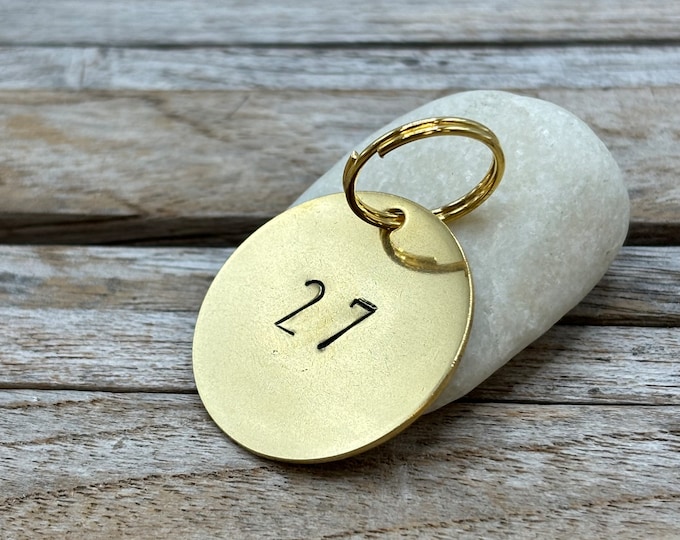 Hotel Room Number and Key Brass Tags Set Custom Hand Punched Hand ...