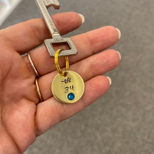 Engraved Customisable Hotel Key Tag With Birthstone Crystal, Custom ...