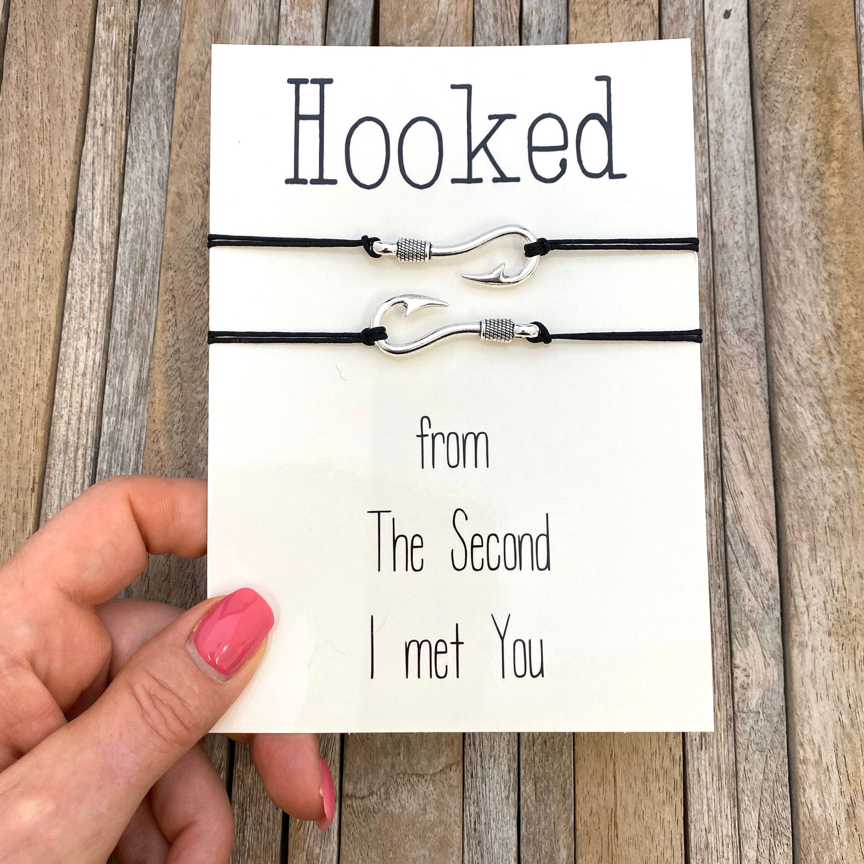 Hooked on You Bracelet Valentine's Day Gift Fish Hook - Etsy UK