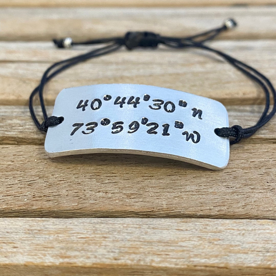 Custom Coordinate Bracelets Matching Set, Boyfriend Anniversary Gift ...