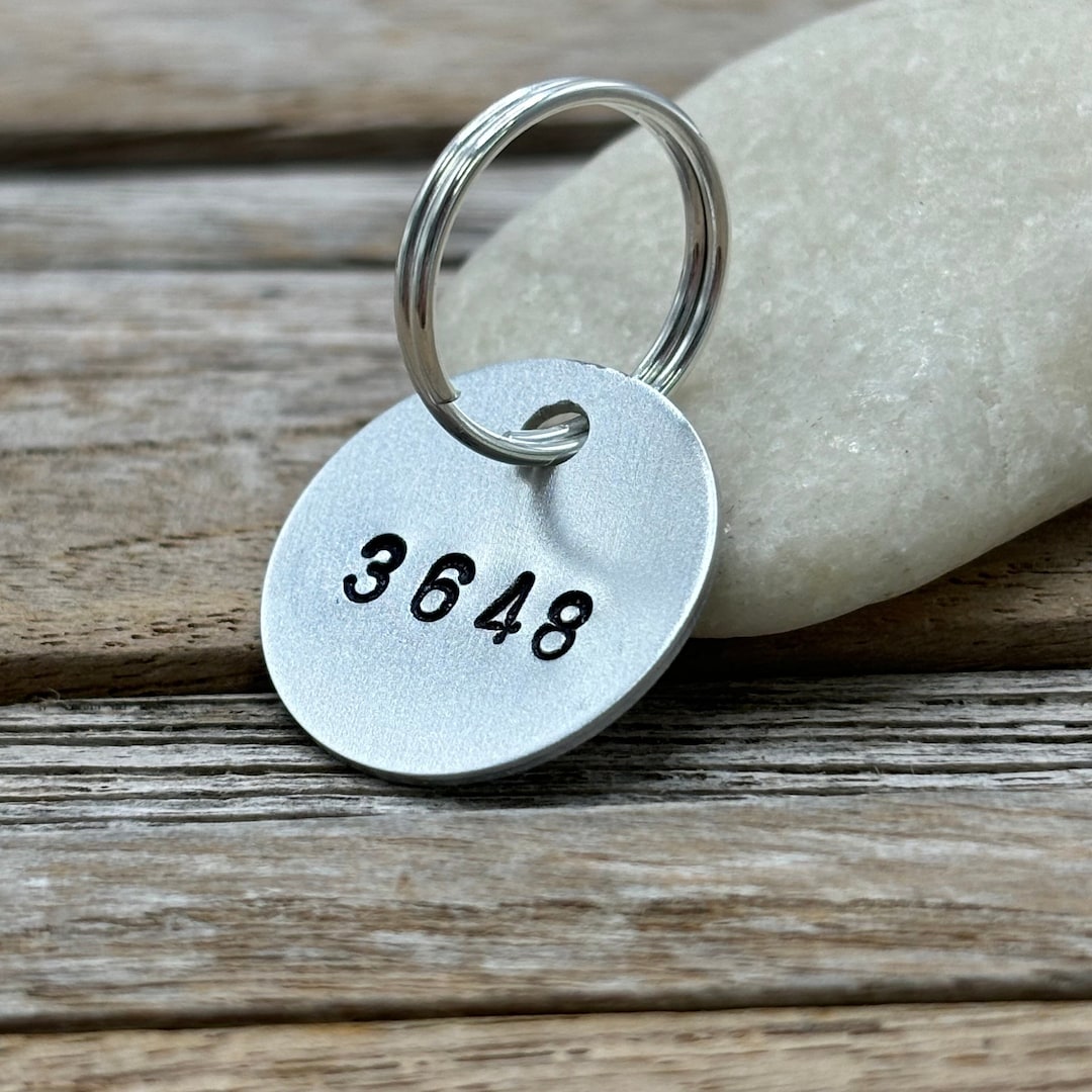 Silver Hand Punched Hotel Key Number Tags, Hand Stamped Name Labels ...