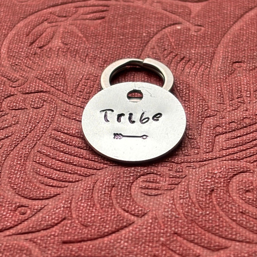 Tribe Key Tag, Personalized Key Fob With Custom Message, Hand Stamped ...