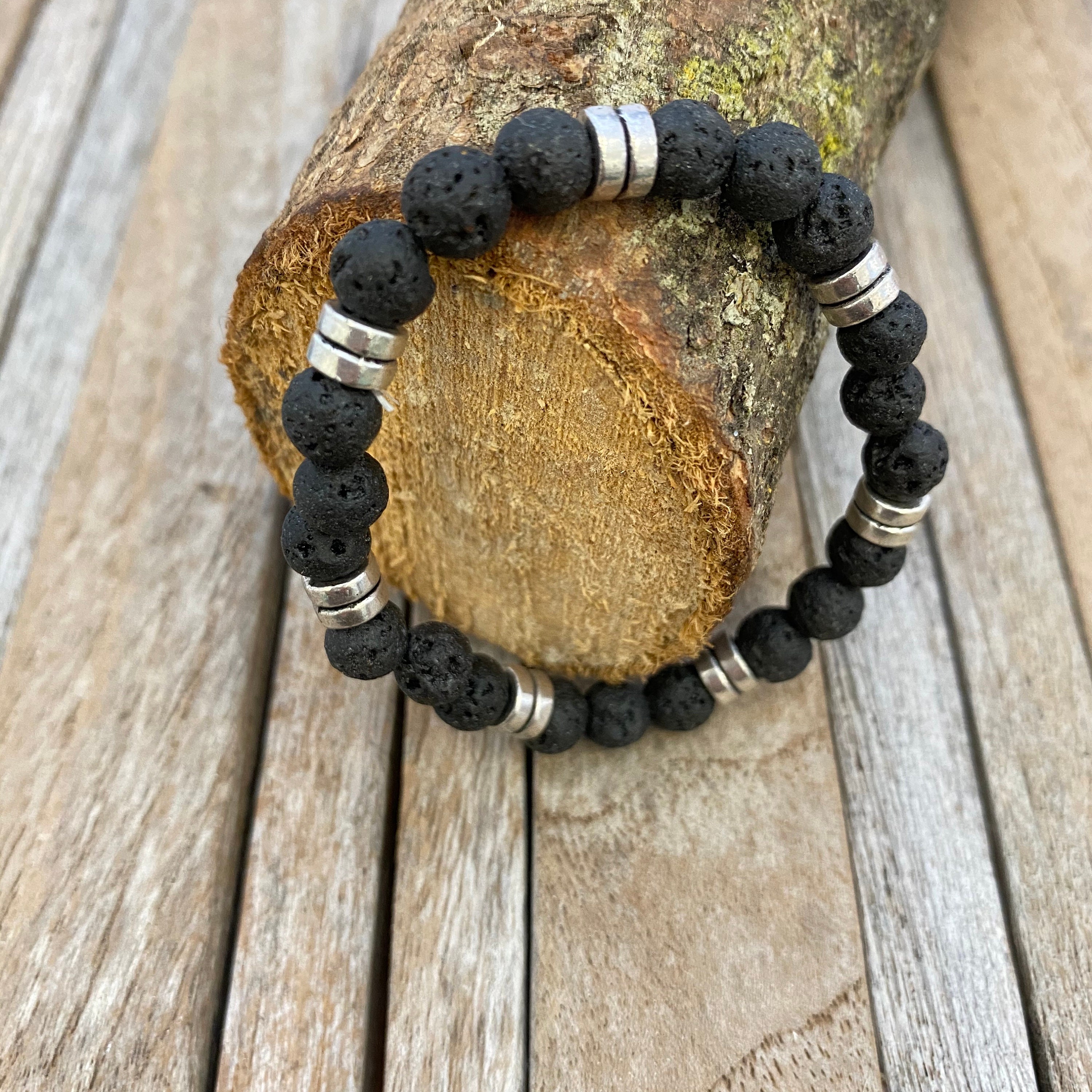 Black Lava Stone Bracelet Gift Men' Bracelet Woman's | Etsy
