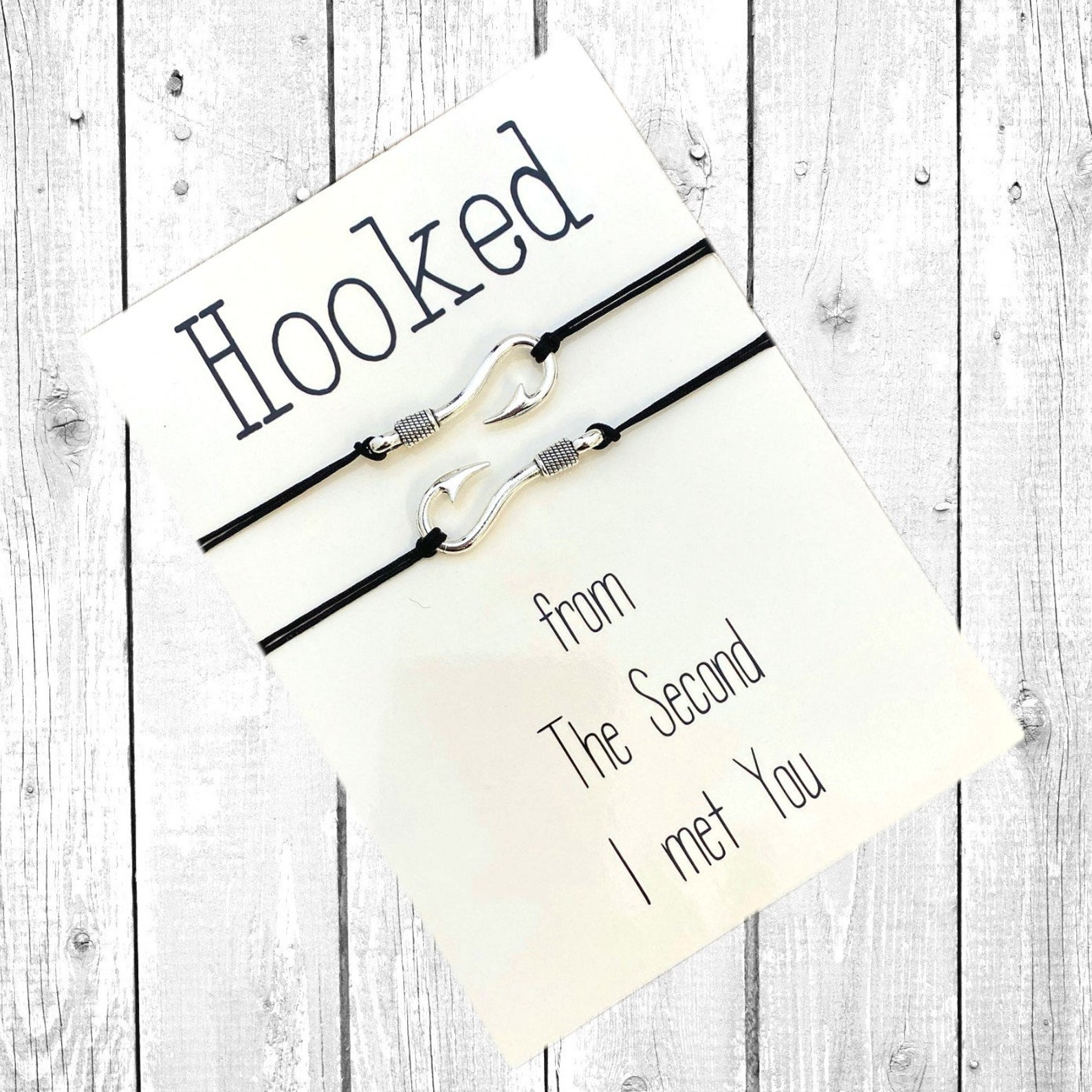Hooked on You Bracelet Valentine's Day Gift Fish Hook - Etsy UK
