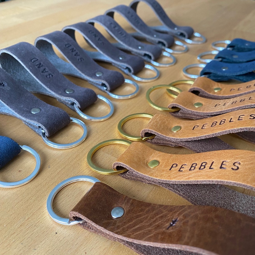 Personalized Leather Key Fob, Leather Key Ring, Key Fob for Men ...