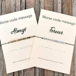 Forever Morse Code Bracelet, Morse Code Gift, Girlfriend Gift, Secret ...