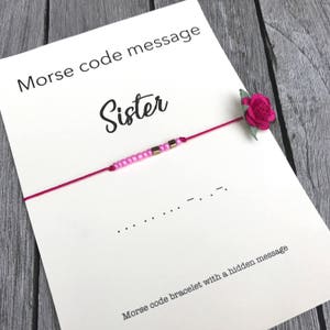 Morse Code Sister Bracelet, Seed Bead Bracelet Gift, Morse Code, Sister ...