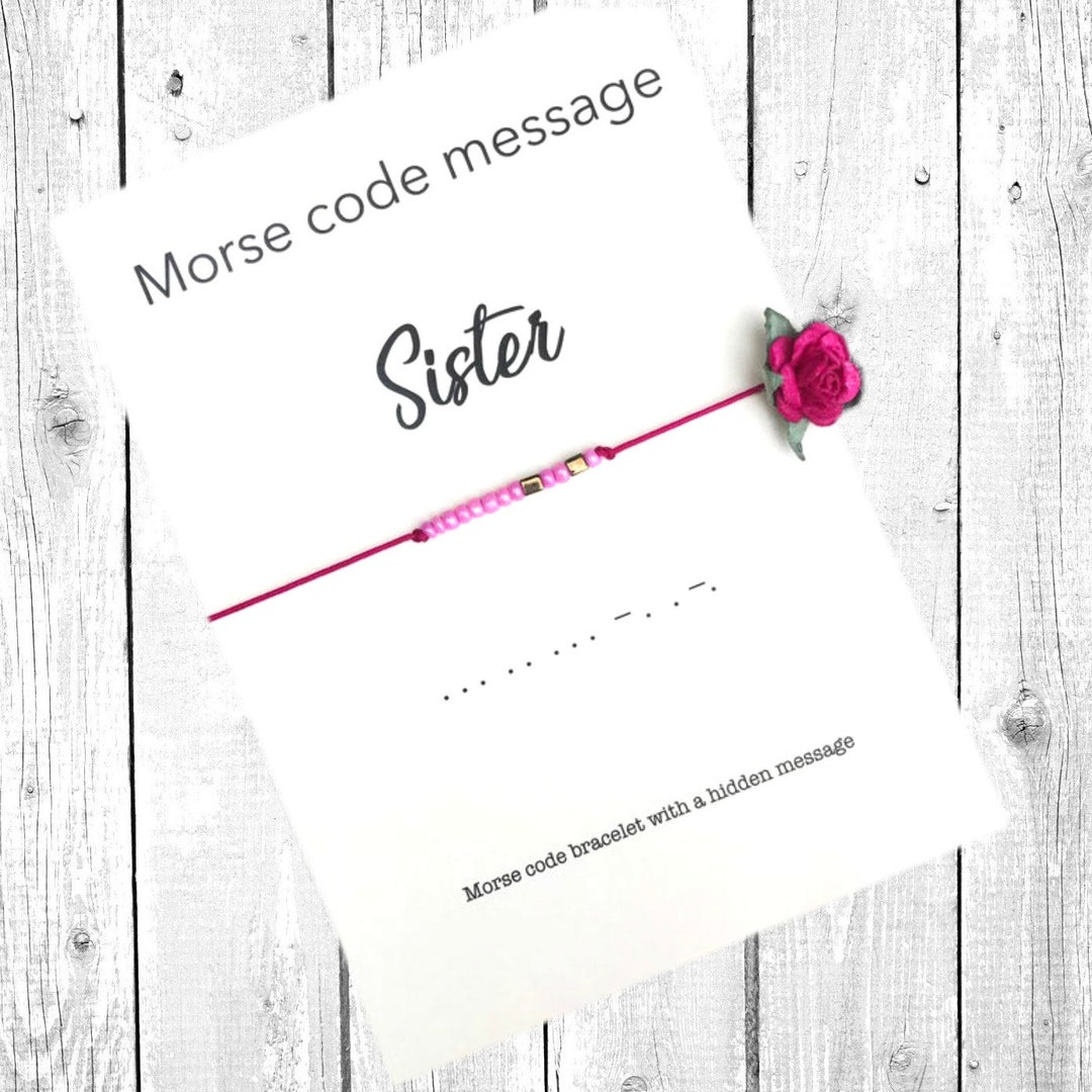 Morse Code Sister Bracelet, Seed Bead Bracelet Gift, Morse Code, Sister ...