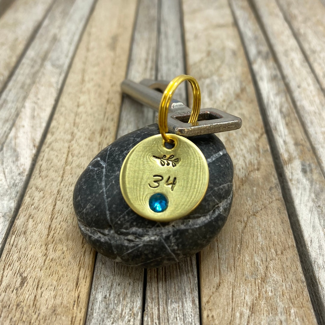 Engraved Customisable Hotel Key Tag With Birthstone Crystal, Custom ...