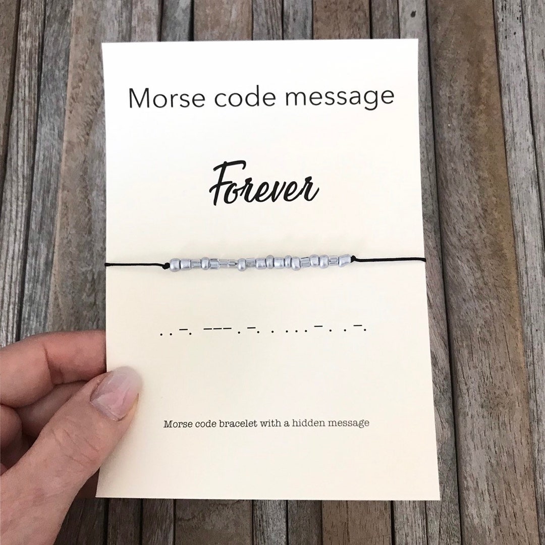 Forever Morse Code Bracelet, Morse Code Gift, Girlfriend Gift, Secret ...
