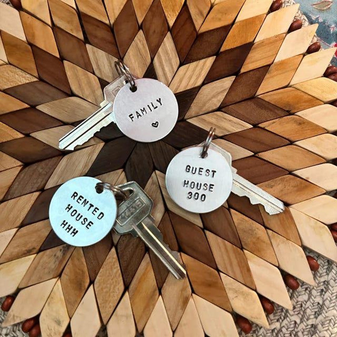 Custom Text Key Tags Labels, Mark Your Keys and Belongings, Metal Label ...