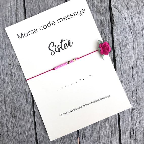 Morse code sister bracelet Seed bead bracelet gift Morse | Etsy