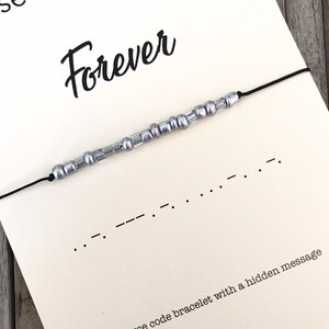 Forever Morse Code Bracelet, Morse Code Gift, Girlfriend Gift, Secret ...