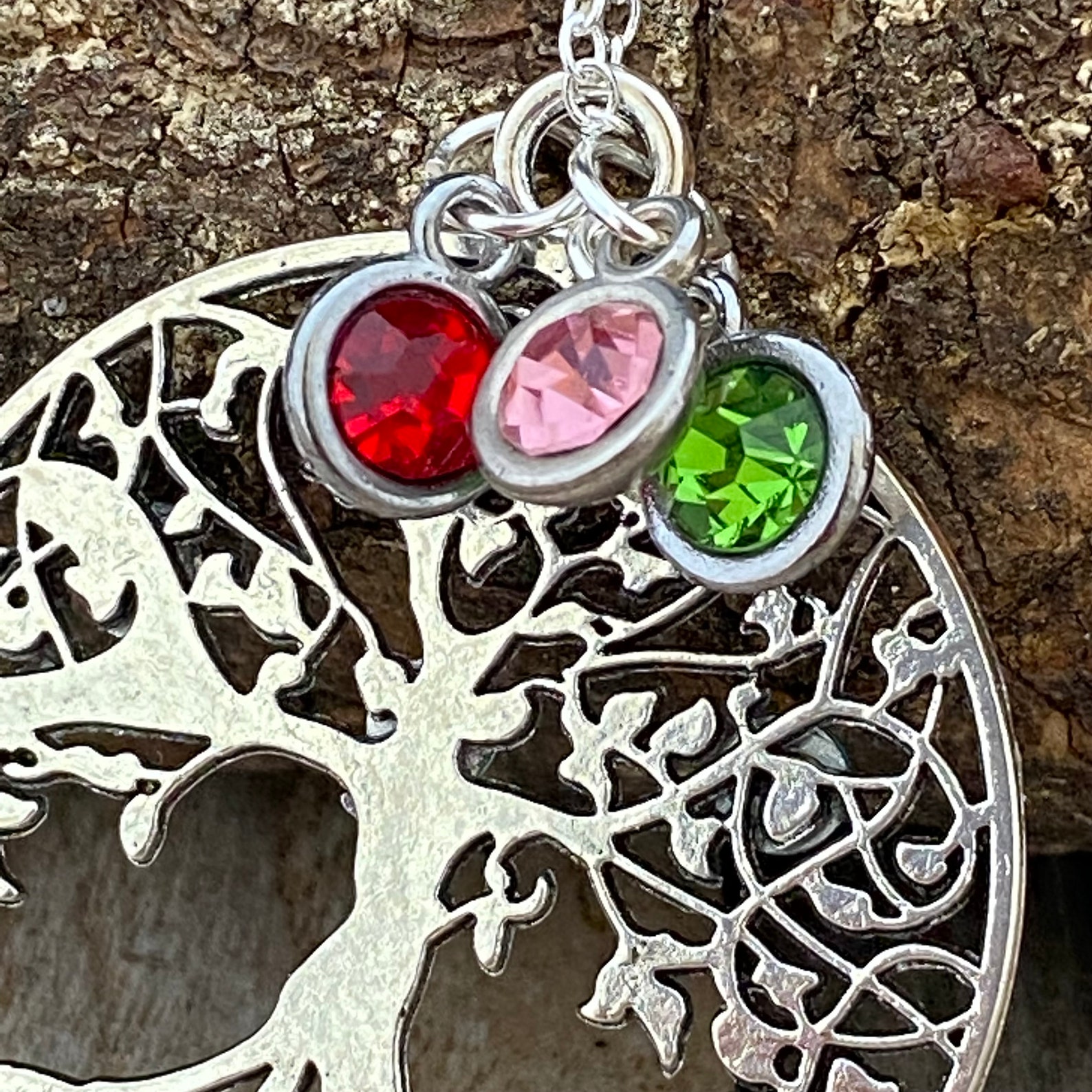 Birthstone Tree Necklace Family Tree Necklace Birthstone Tree - Etsy