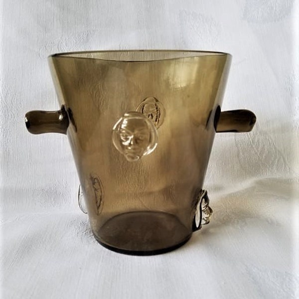 Antique Glass Ice Bucket - Etsy