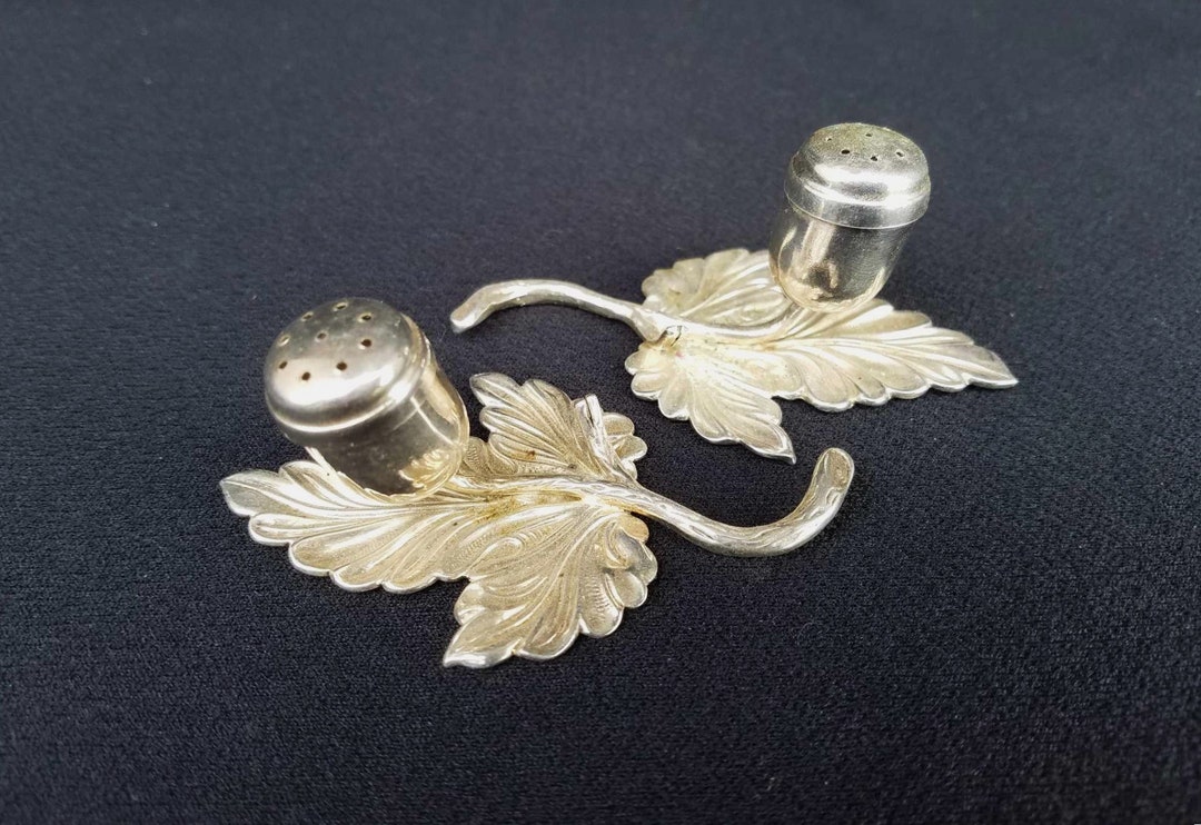 Vintage Italian Olri Greggio Silver Plated Acorn & Leaf Salt-pepper ...