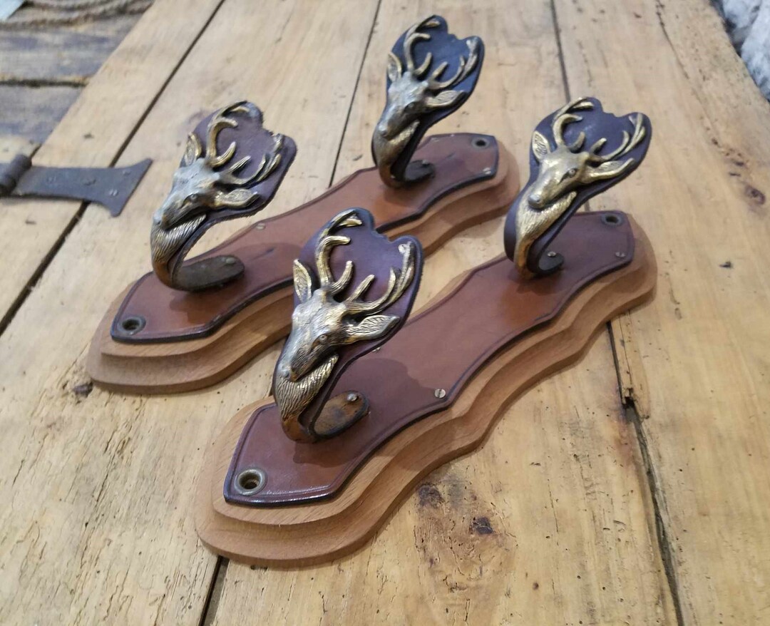 Unusual Vintage French Deer Head Gun Rack-gun Storage,rifle Holder,2 ...