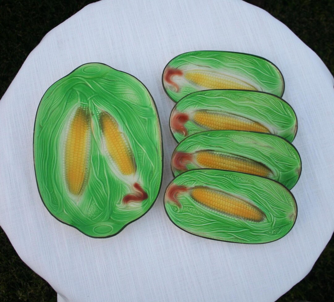 1950's Vintage Japanese Hand Painted Sweetcorn-corn on the Cob Ceramic ...