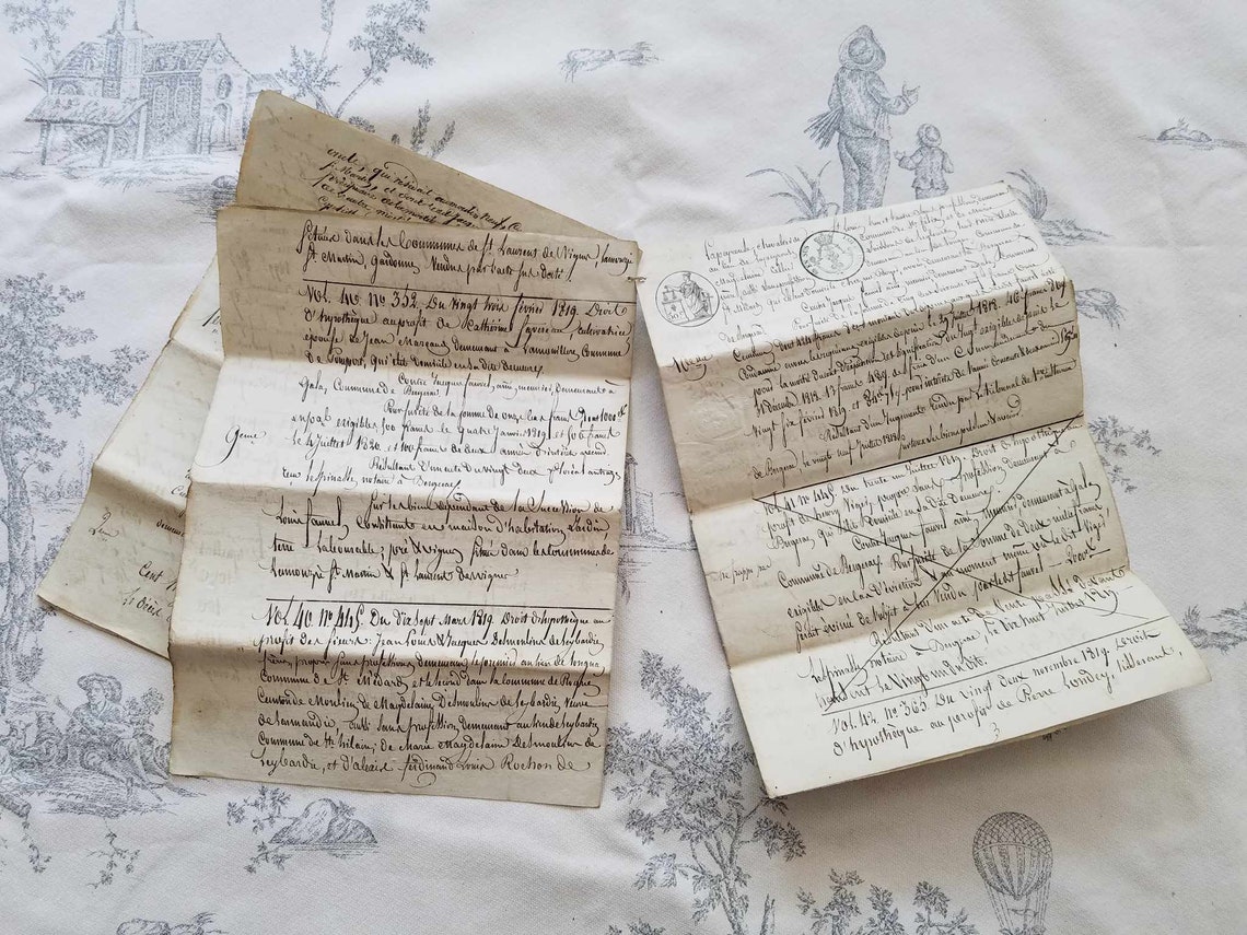 Antique French 1814 Legal Contract-document-legal Papers,french ...