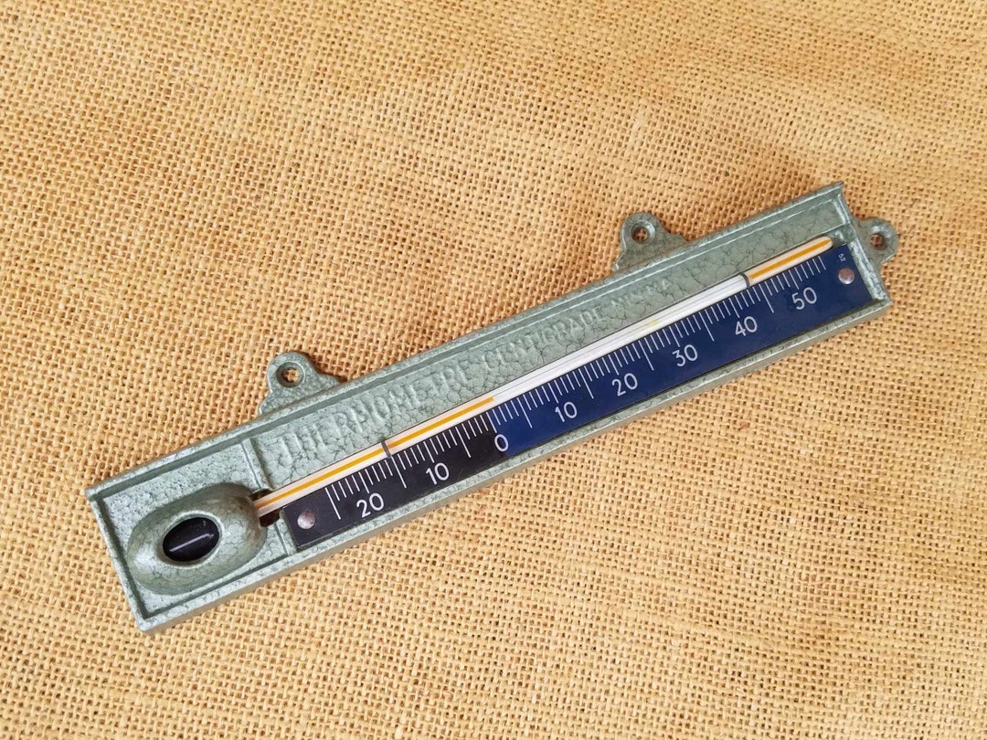 Vintage French Green Enamel 1950's Thermometer (side Hanging),wall-home ...