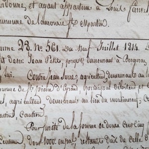Antique French 1814 Legal Contract-document-legal Papers,french ...