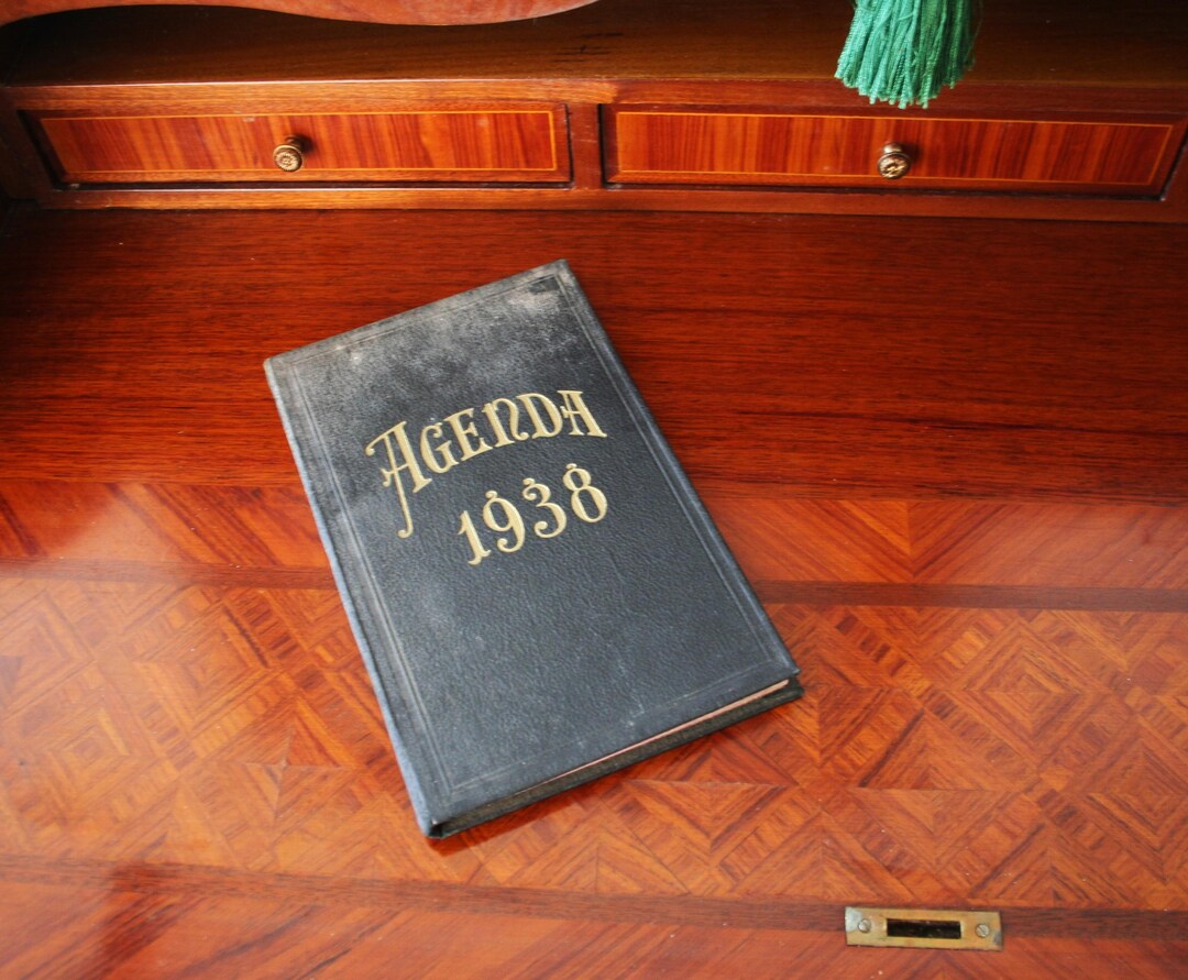 Vintage French Government Ledger-diary,1938 Handwritten Agenda - Etsy