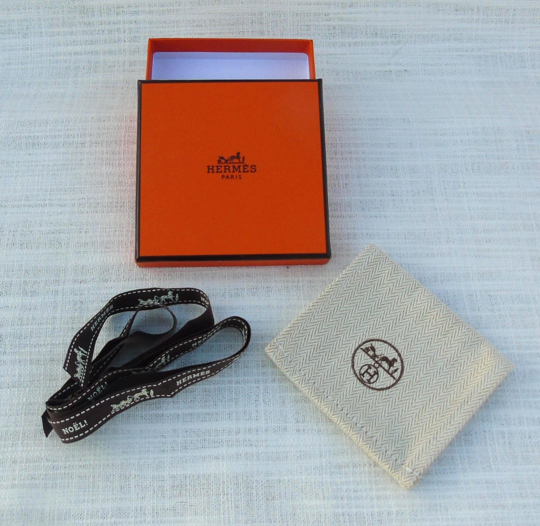 Vintage French Hermes Orange & Black Empty Box-case-gift Box-ribbon ...