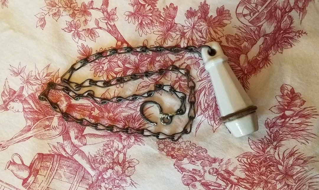 French Vintage Porcelain Toilet Cistern Pull & Chain,toilet Flush Pull ...
