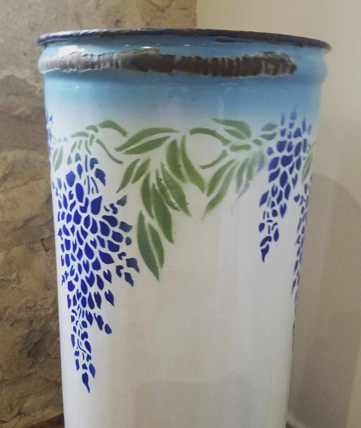 Vintage French Wisteria Enamelled Umbrella-brolly-stick Stand,french ...