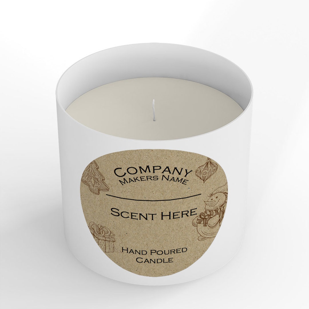 Christmas Custom Kraft Paper Candle Stickers Labels Personalised ...
