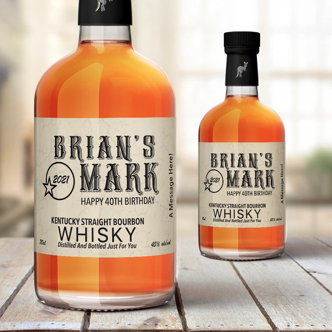 Whisky Personalised Adhesive Sticky Gloss Waterproof Spirit Bottle ...