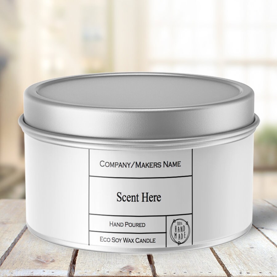 Candle Tin Wrap Labels Personalised Custom Printed Stickers | Etsy