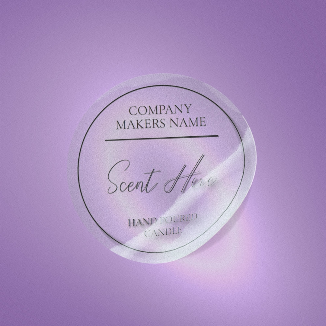 Personalised Clear Transparent Candle Container Branding Sticky ...