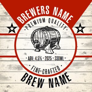 Personalised Home-brew, Brewing Sticky Labels - Summerville Design - Etsy